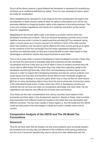 UN Model Tax Convention Vs OECD Model Tax Convention Significance of ...