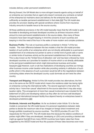 UN Model Tax Convention Vs OECD Model Tax Convention Significance of ...