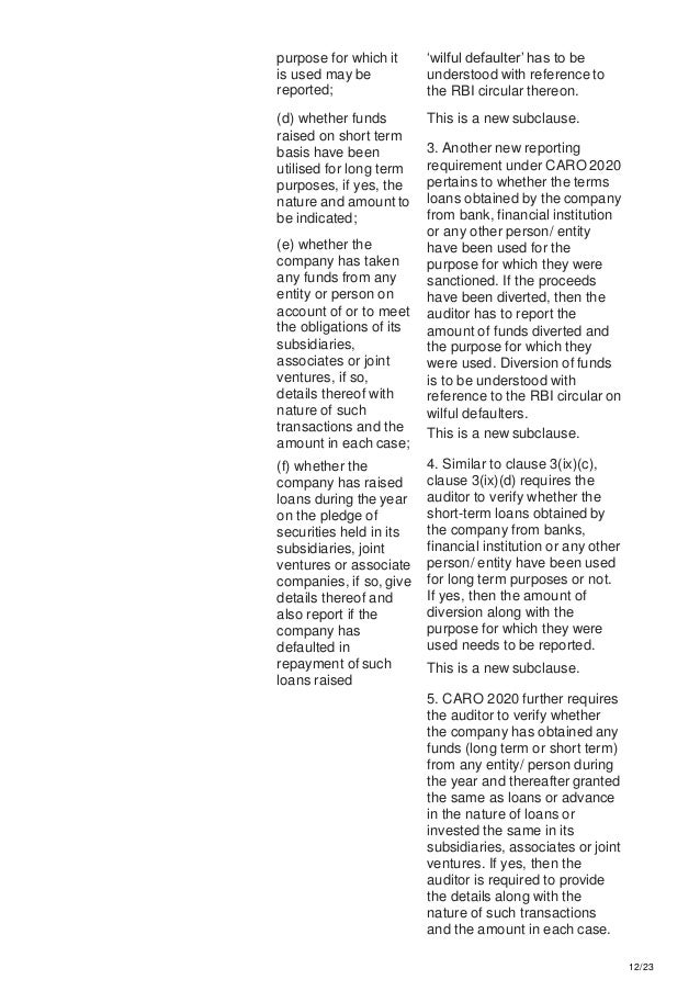 Comparative summary of CARO 2016 vs CARO 2020 | PPTX | Business ...