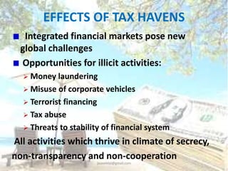 Tax Havens , Major Tax Havens around the world. | PPTX