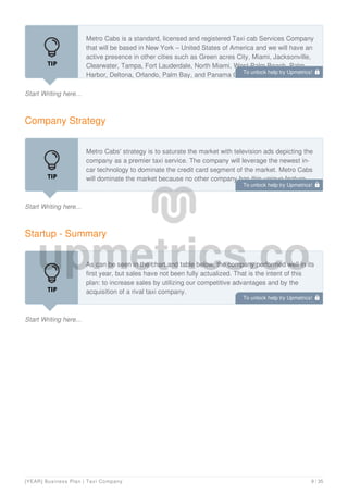 Taxi business plan example | PDF
