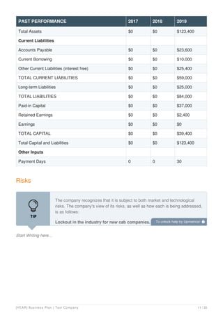 Taxi business plan example | PDF