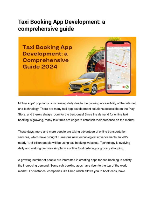 Taxi Booking App Development_ a comprehensive guide.pdf | Automotive ...