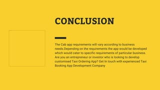 Taxi booking app features | PPTX