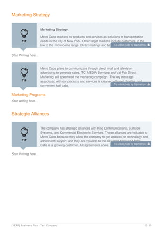 Taxi Company Business Plan Example | Upmetrics | PDF