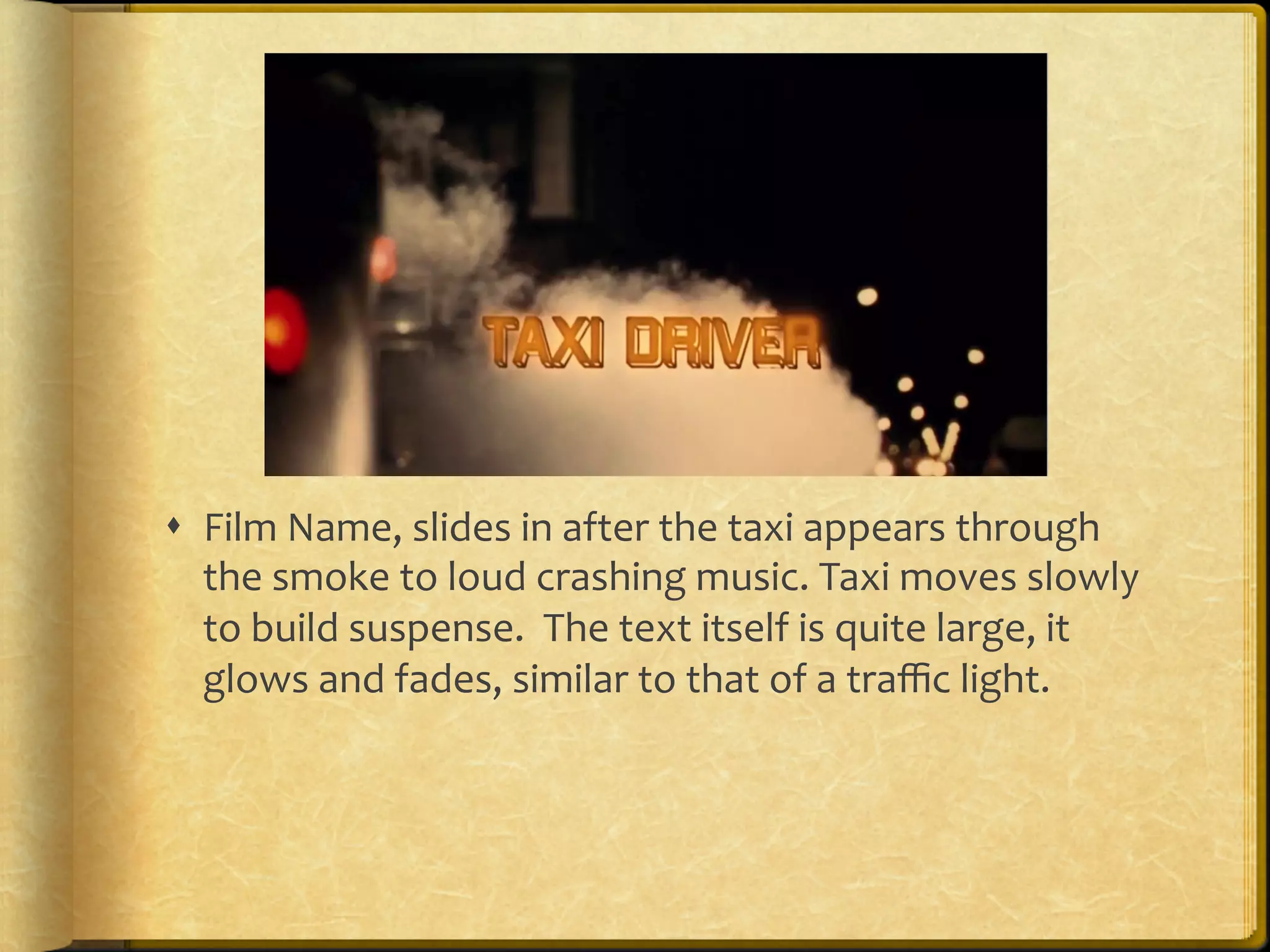 Taxi Driver - Title Sequence Analysis | PDF