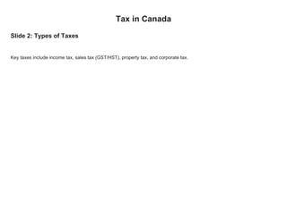 Overview of Canada’s Tax System Brief and sweet | PDF