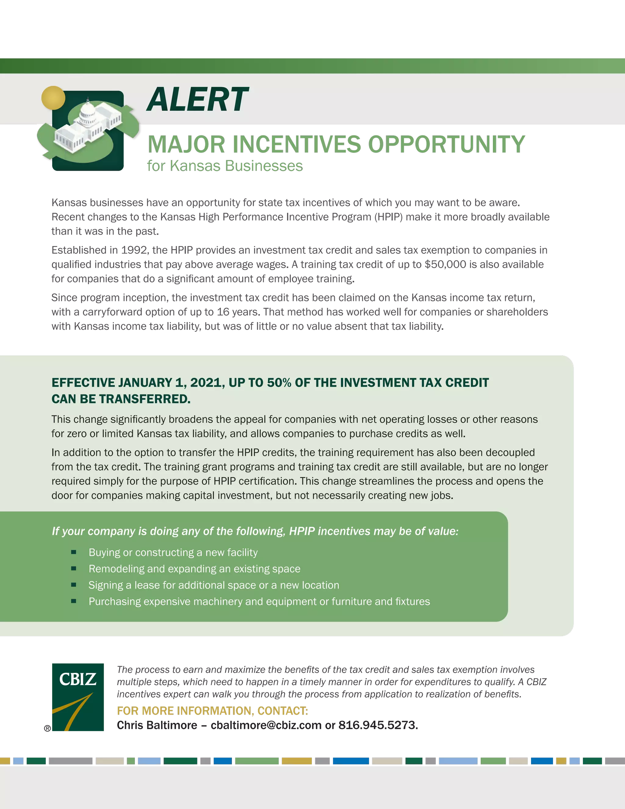 Tax incentive alert KS | PDF