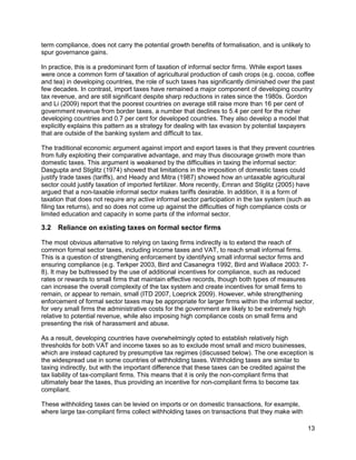 Taxing the informal economy challenges, possibiliites and remaining ...