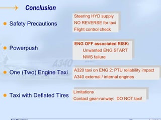 Taxi Procedures for Airbus A320 Family and A340 Regularies | PDF