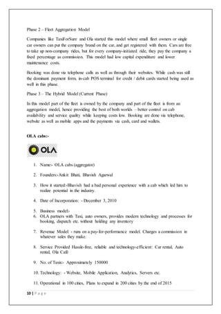 Taxi service aggregation | DOCX | Rail Travel | Travel Type