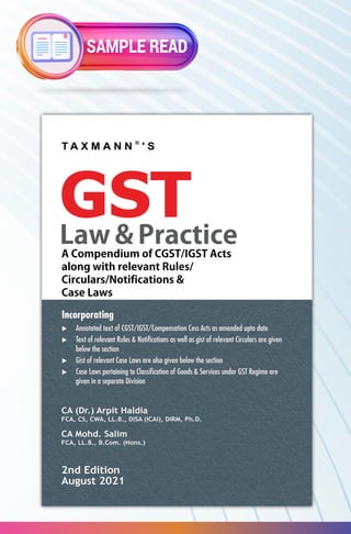 Taxmann's GST Law & Practice | PDF