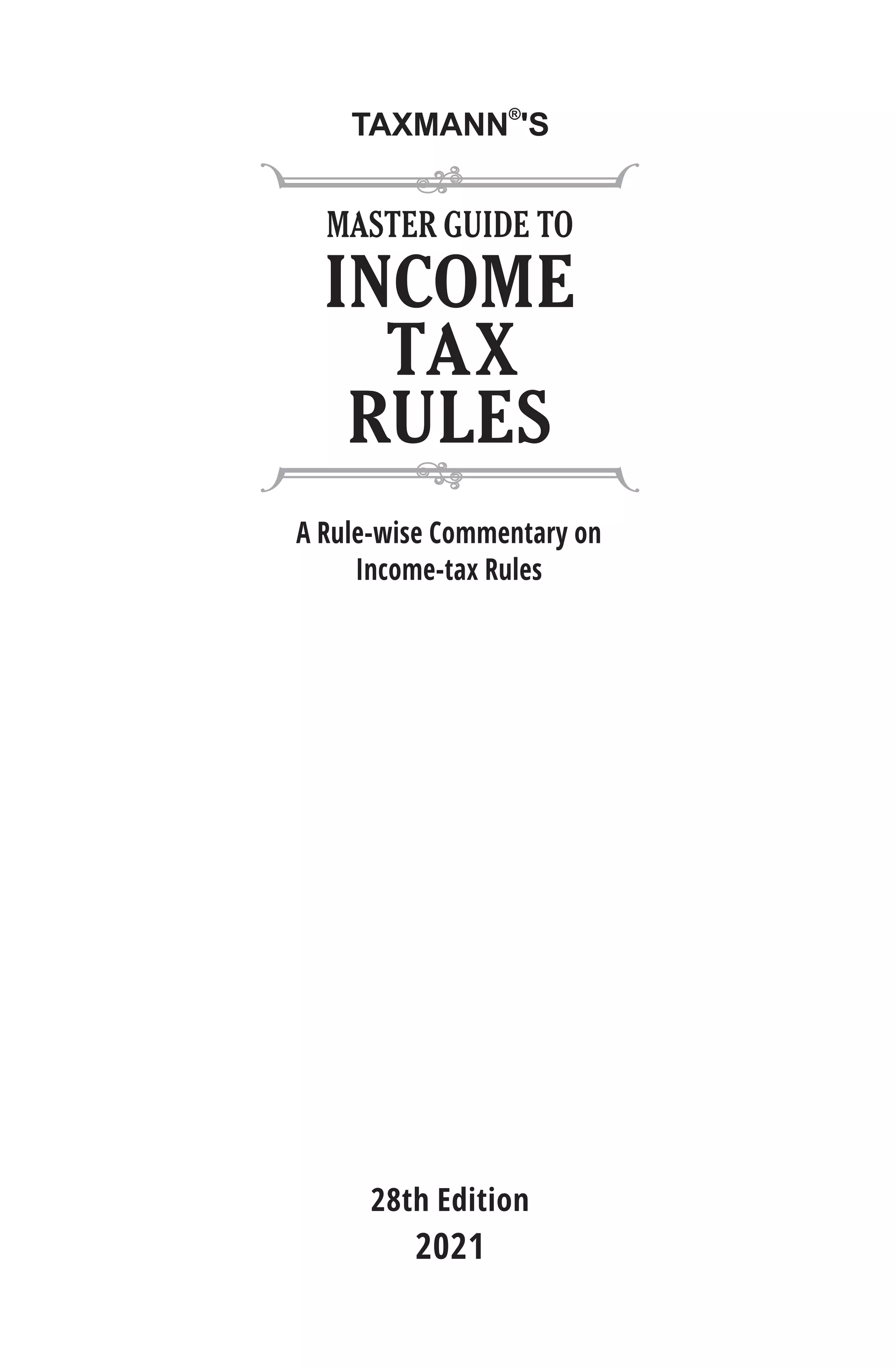 Taxmann's Master Guide to Income Tax Rules | PDF