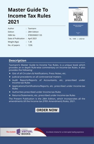 Taxmann's Master Guide to Income Tax Rules | PDF | Business Accounting ...