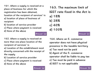 Tax, GST, Direct and Indirect Tax MCQS 5 by Dr Mamata Rathi | PPT