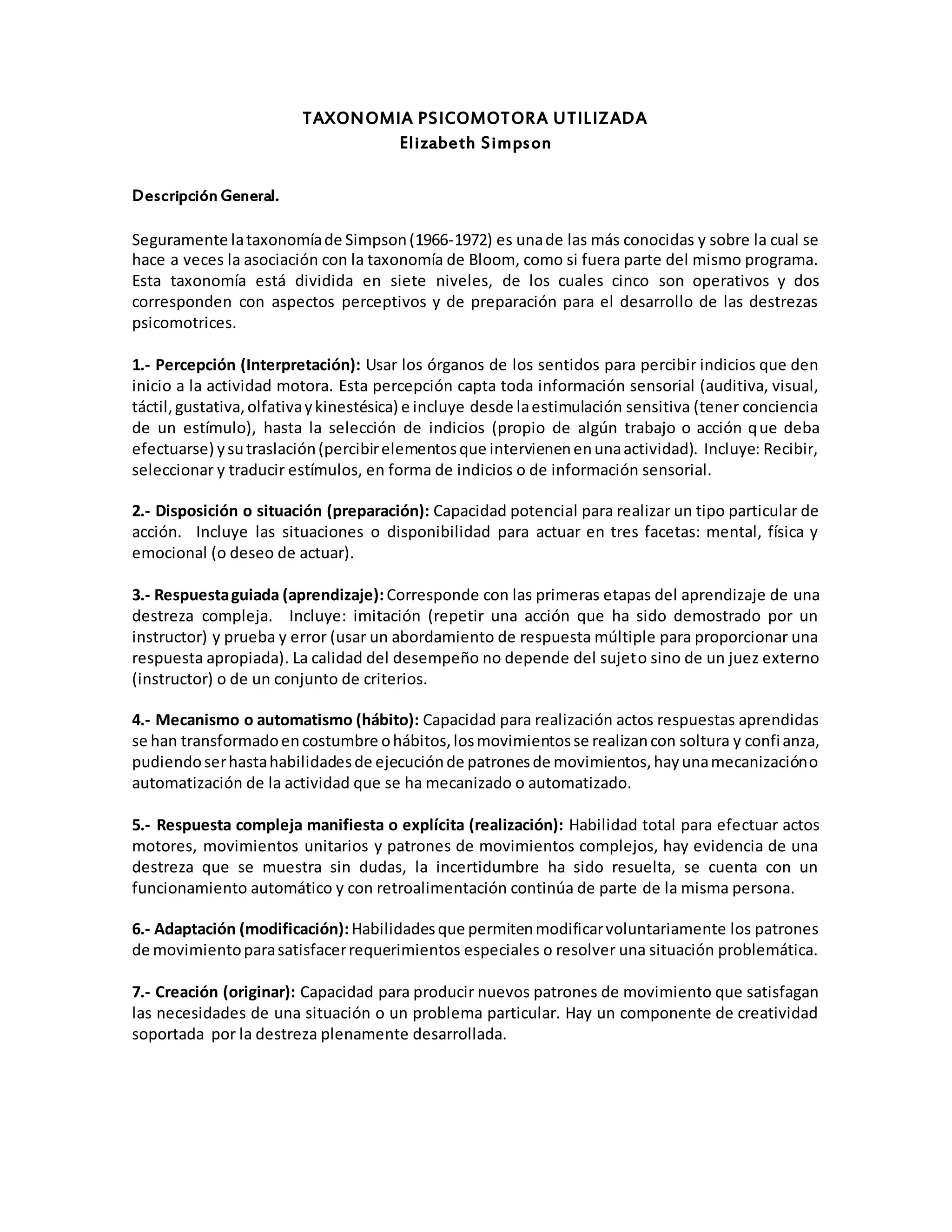 Taxonomia Elizabeth Simpson | DOCX