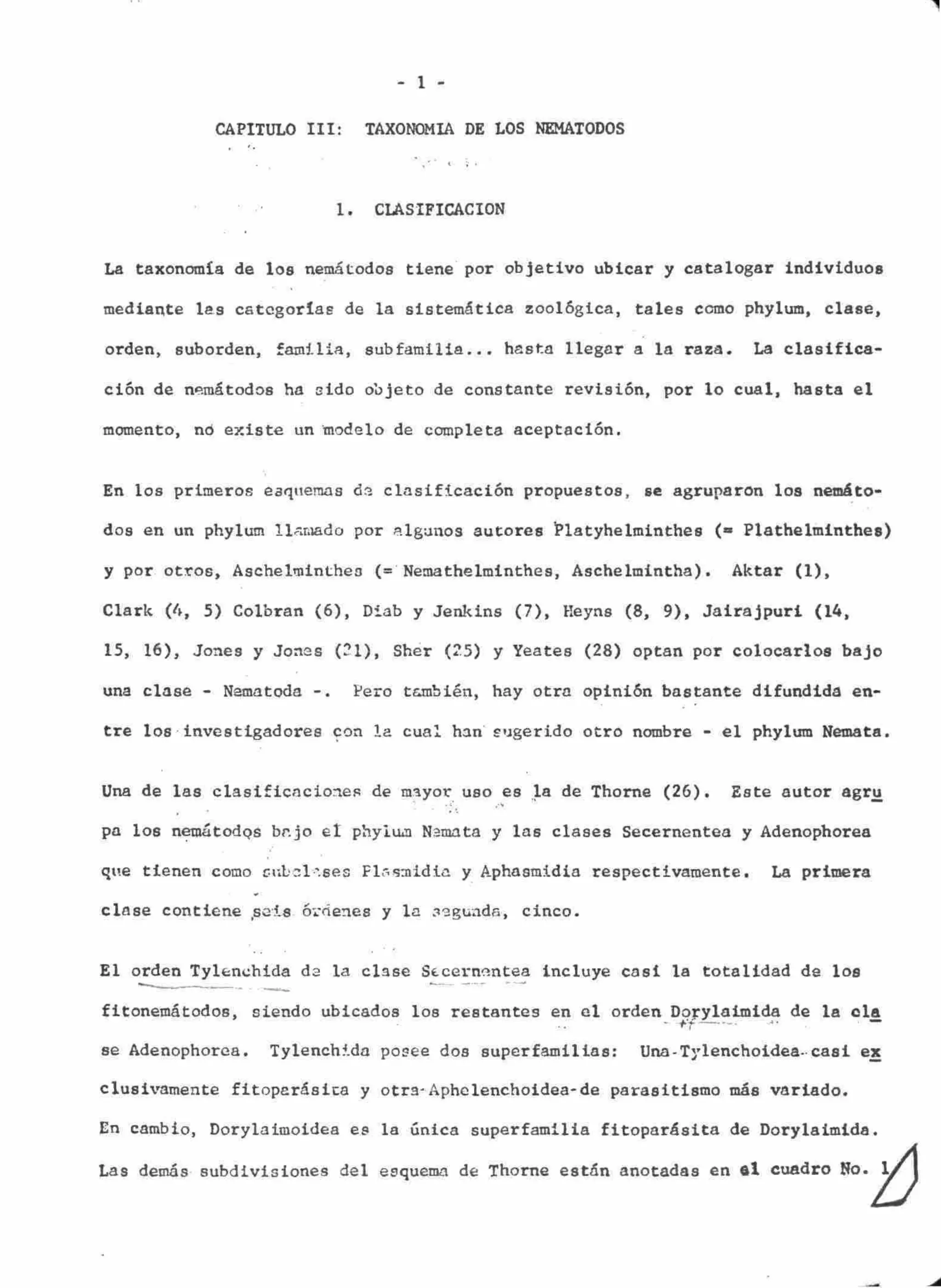 Taxonomia de Nematodos | PDF