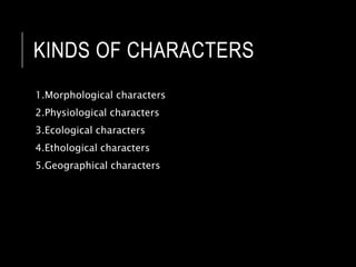 Taxonomic characters 7 | PPTX