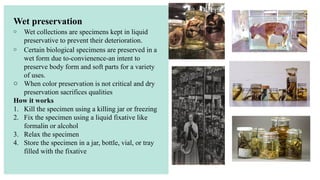 Taxonomic collection methods,preservation methods ,types of collection ...
