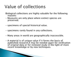 Taxonomic collection and identification | PPTX