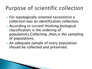Taxonomic collection and identification | PPTX