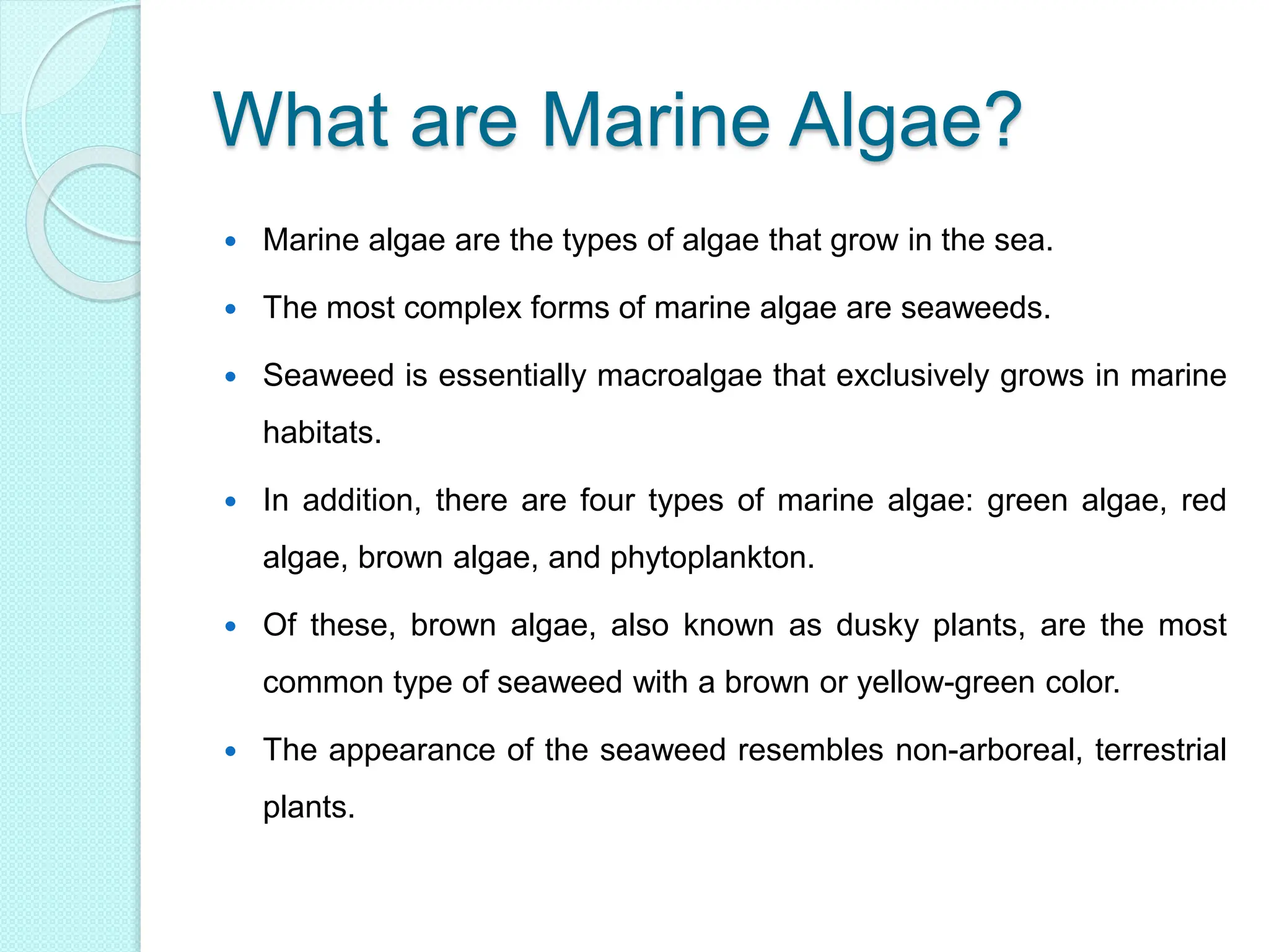 Taxonomic identification of micro and macro algae | PPTX