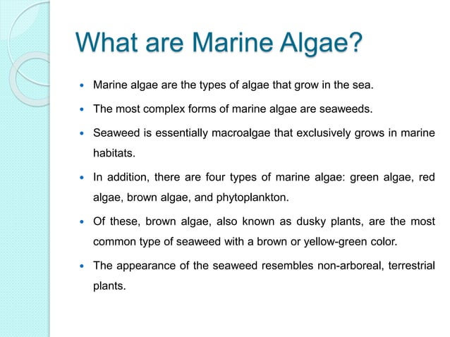 Taxonomic identification of micro and macro algae | PPTX