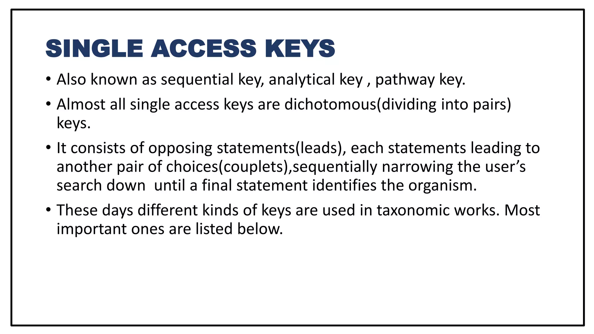 Taxonomic key | PPTX