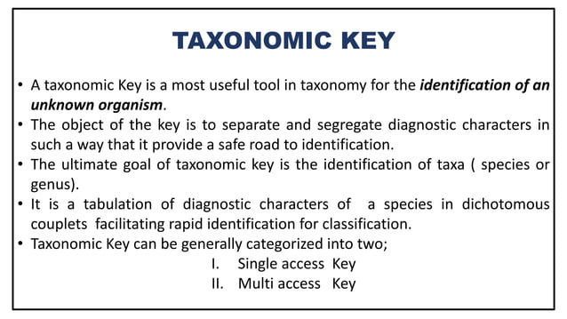 Taxonomic key | PPTX