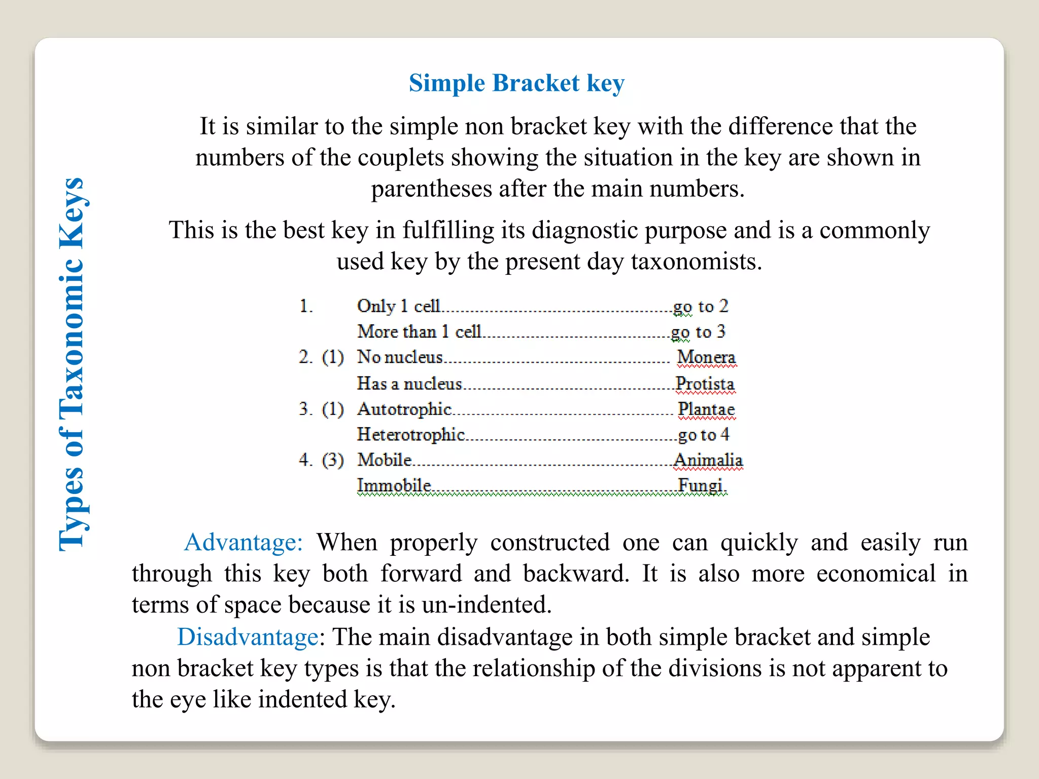 Taxonomic keys | PPTX