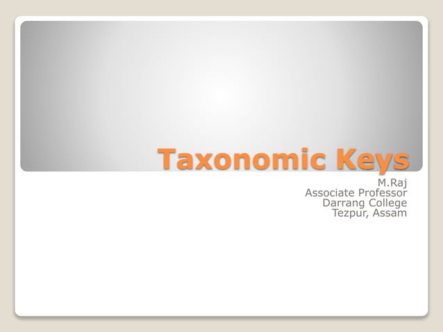 Taxonomic keys | PPTX