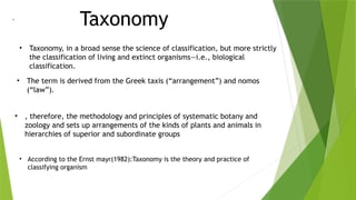 Taxonomic procedure presentation.pptx cbcs | PPTX