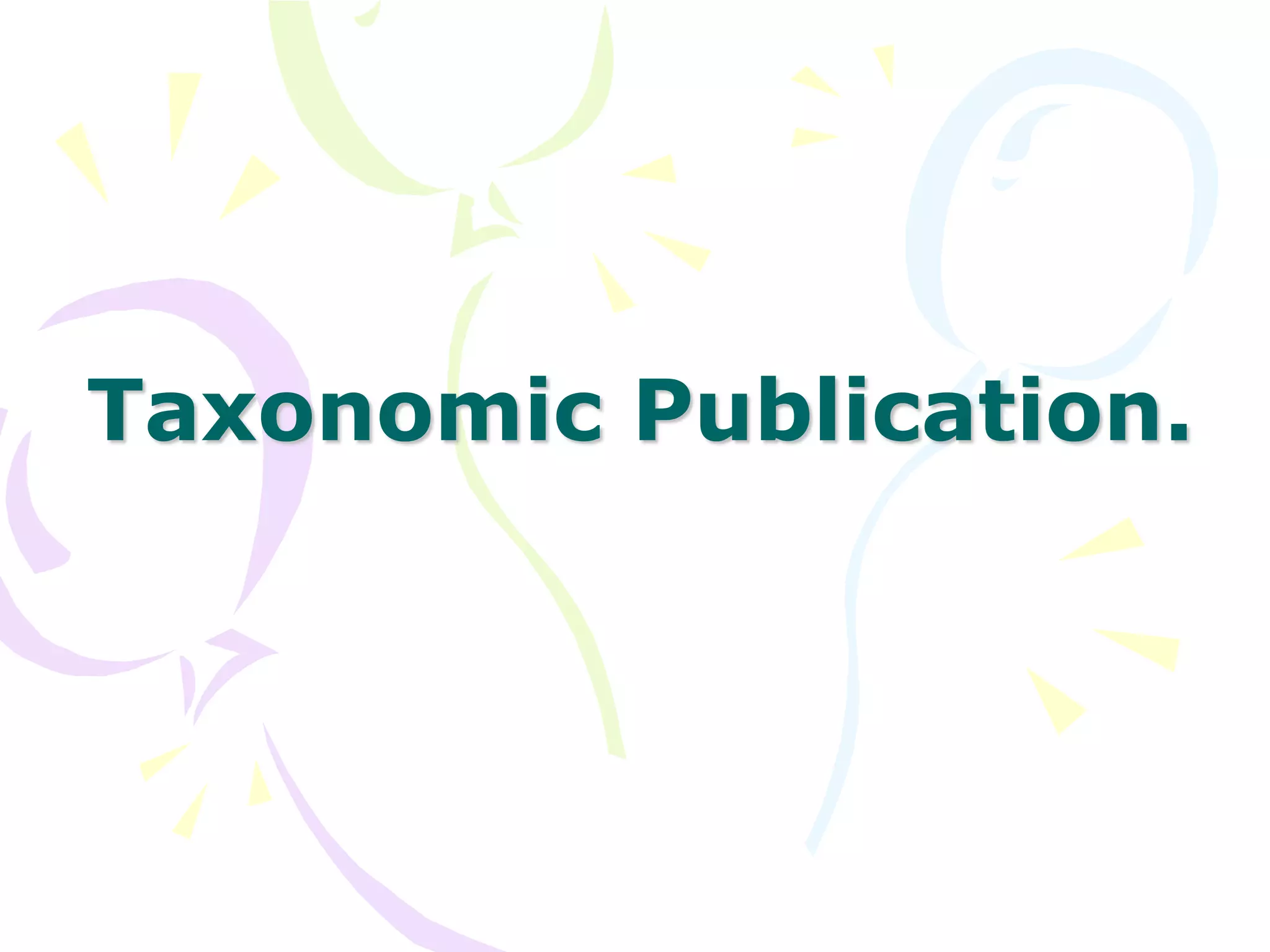 Taxonomic publication | PPTX