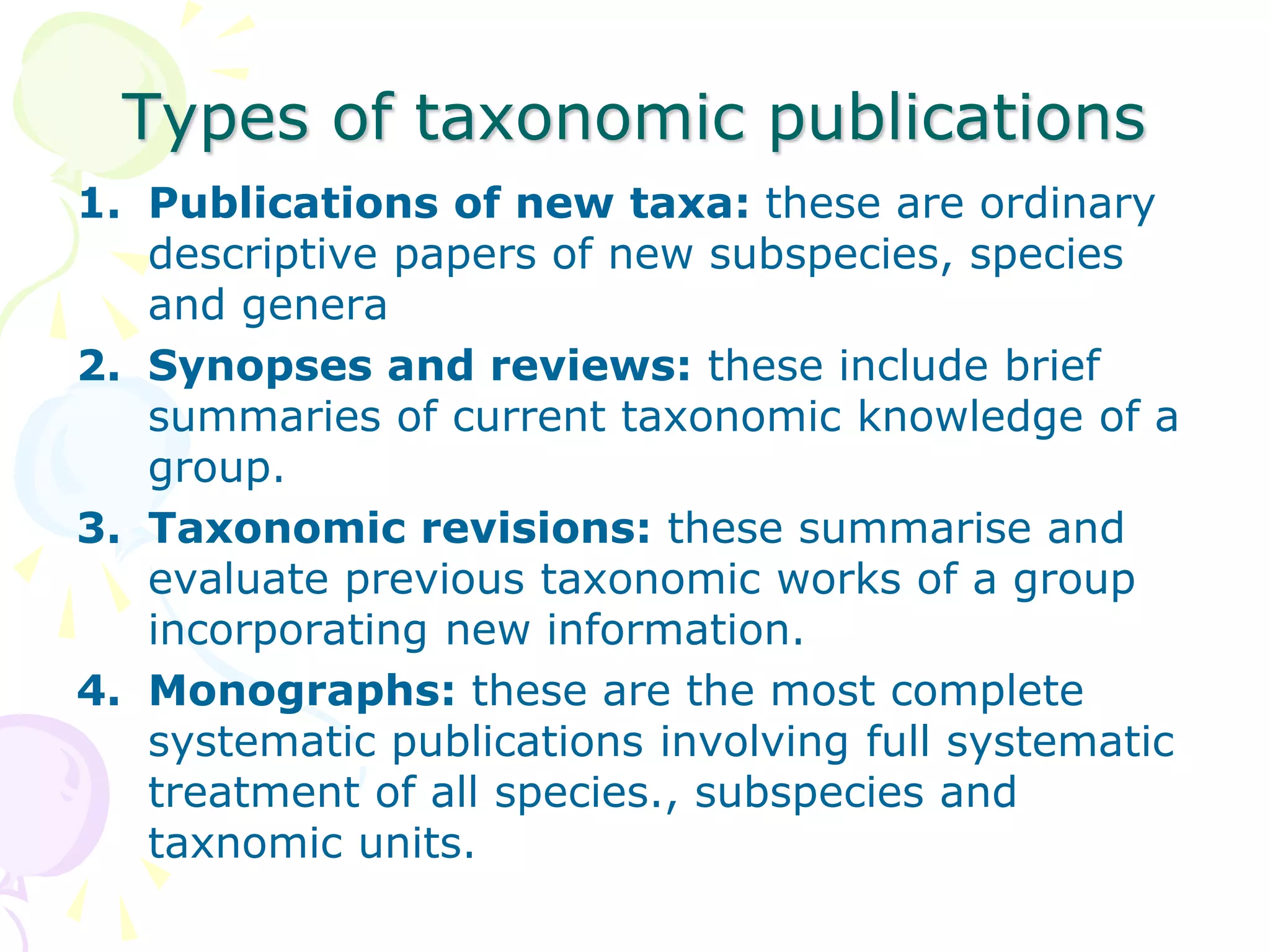 Taxonomic publication | PPTX