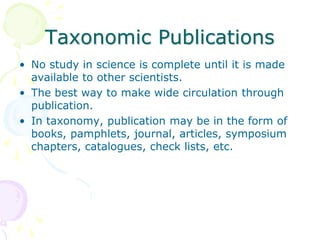Taxonomic publication | PPTX