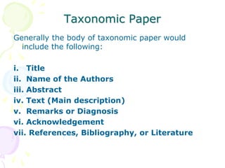 Taxonomic publication | PPTX