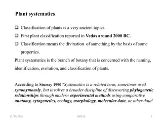 Taxonomic systems in plants | PPTX
