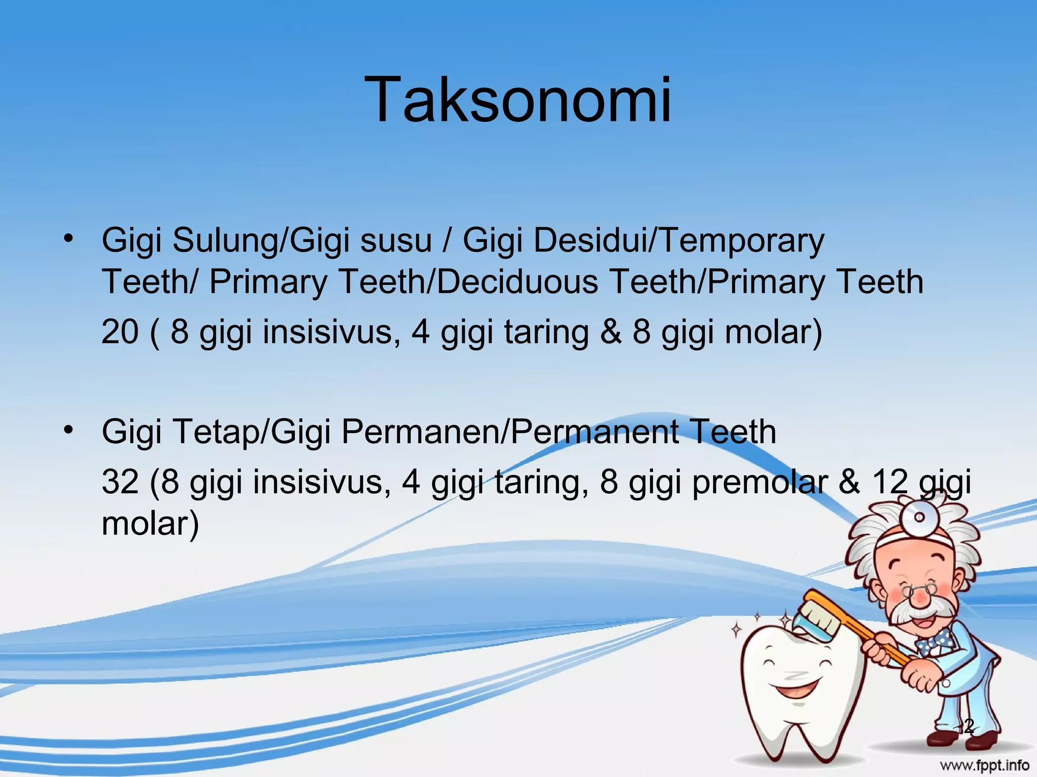 Taxonomi dan Nomenklatur Gigi | PPT