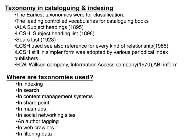 Taxonomies & folksonomies | PPTX