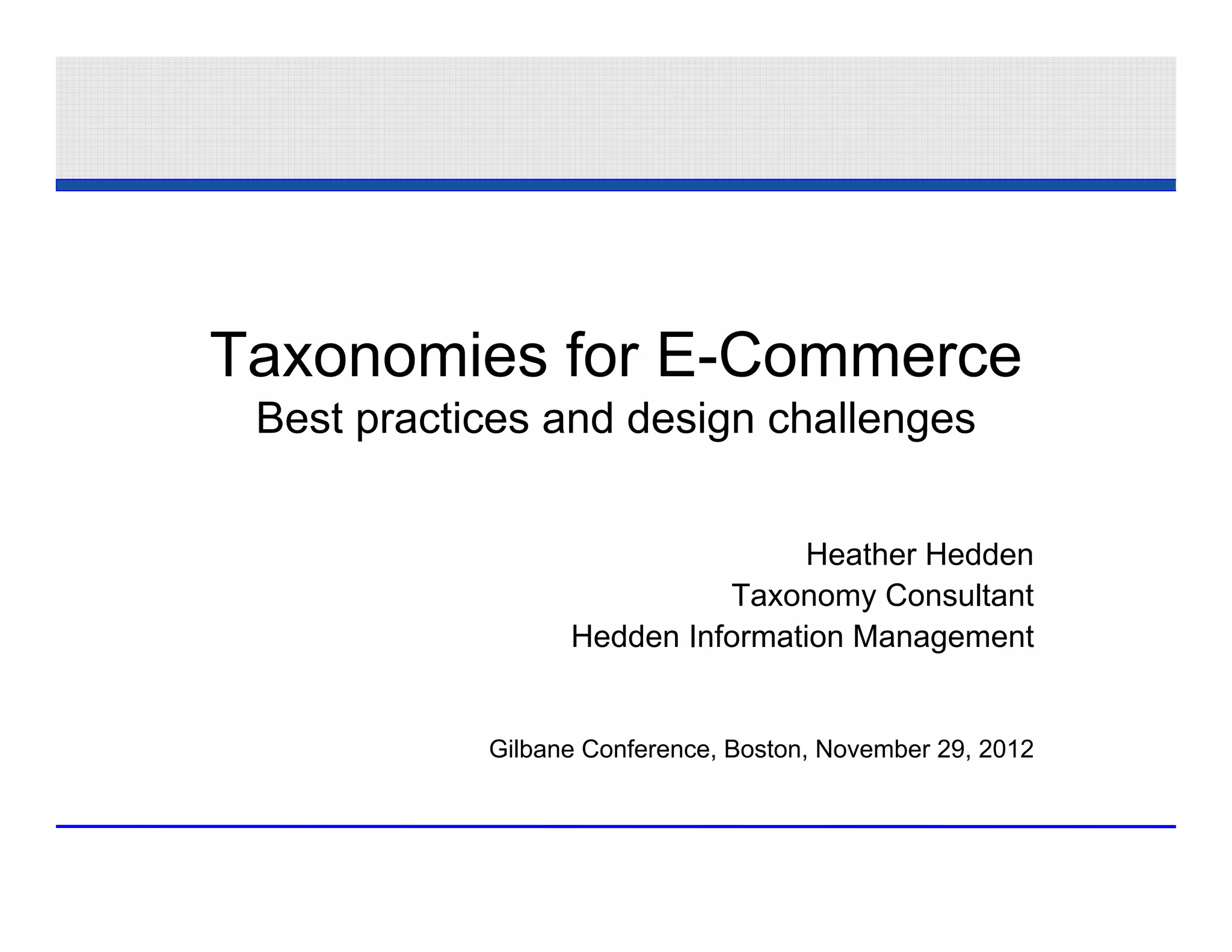 Taxonomies for E-commerce | PDF