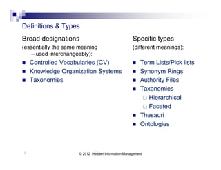 Taxonomies for Text Analytics and Auto-indexing | PDF