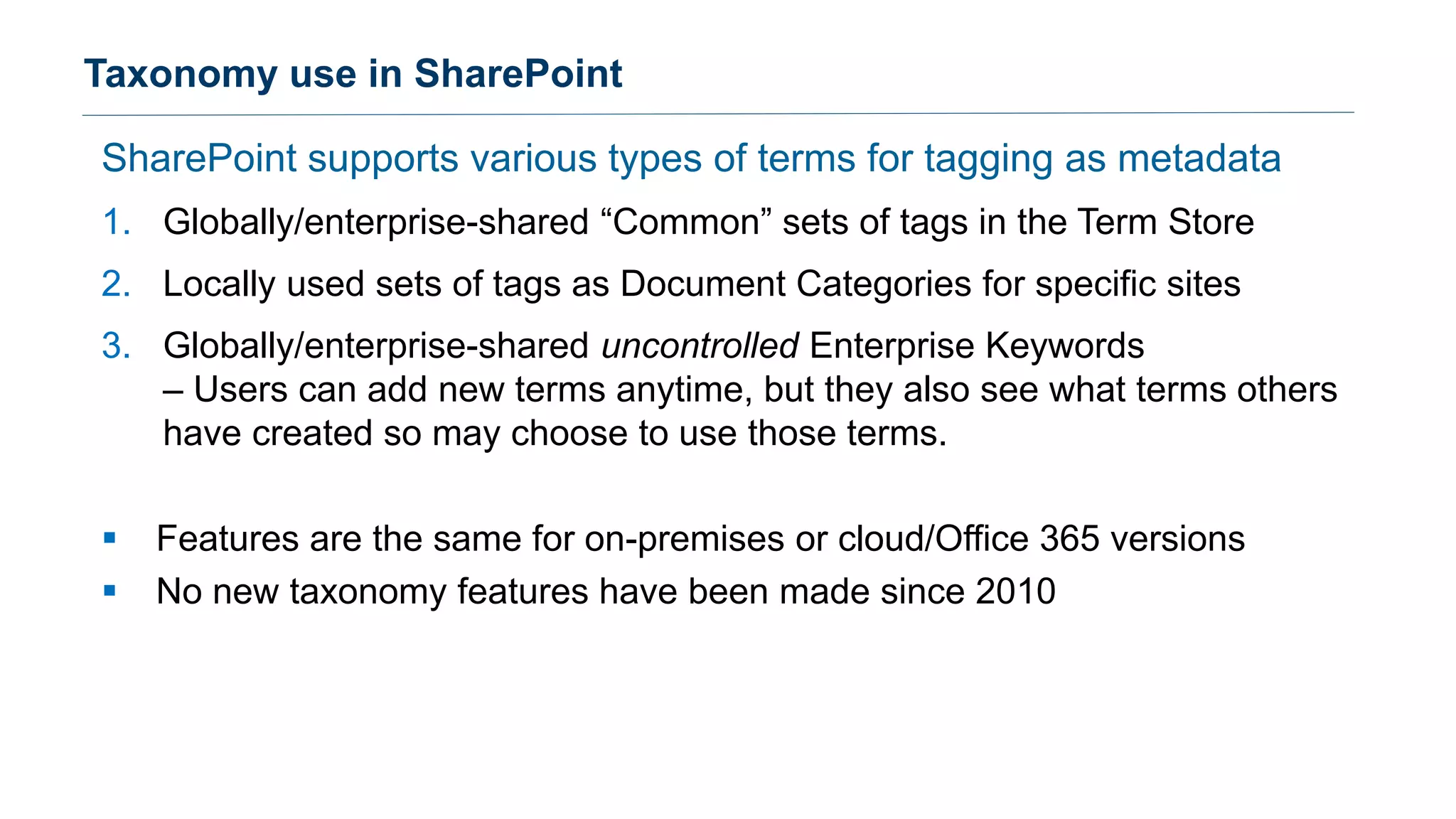 Taxonomy Design for SharePoint | PDF