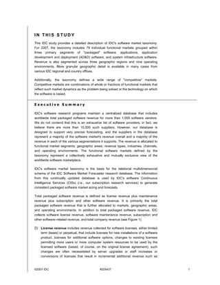 IDC's software taxonomy, 2007 | PDF