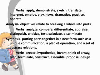 Bloom's Taxonomy of Cognitive Domain | PPTX