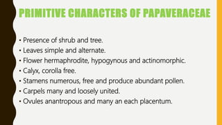 FAMILY PAPAVERACEAE & NYCTAGINACEAE | PPTX