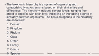 Taxonomy.pptx | Biological Sciences | Science
