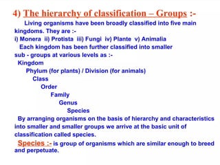 Taxonomy - diversity class 9, introduction to classification | PDF ...