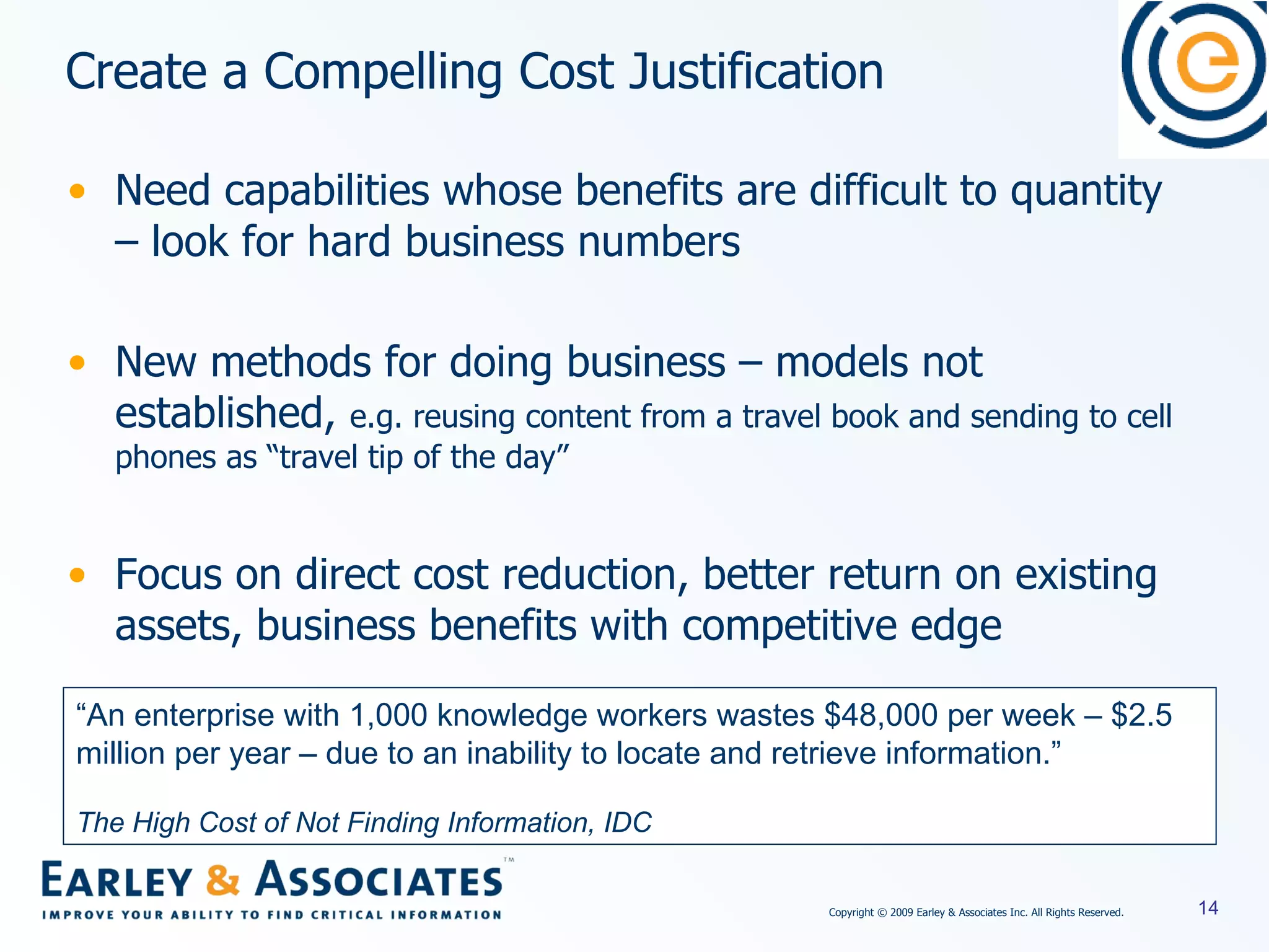 Justifying Taxonomy Projects: Taxonomy Boot Camp 2009 | PPT