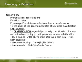 Taxonomy & User Experience | PPT