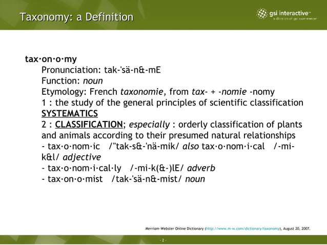 Taxonomy & User Experience | PPT